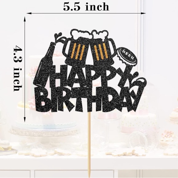 Woobobii | Party Supplies | Birthday Cake Topper Beer Theme Party Cake ...